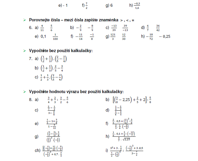 číselné výrazy :: Matematika Čermáková