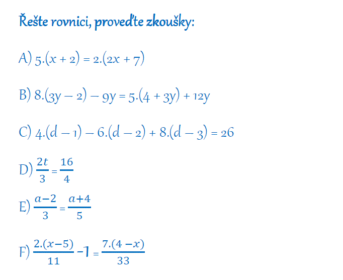 jednoduché rovnice :: Matematika Čermáková