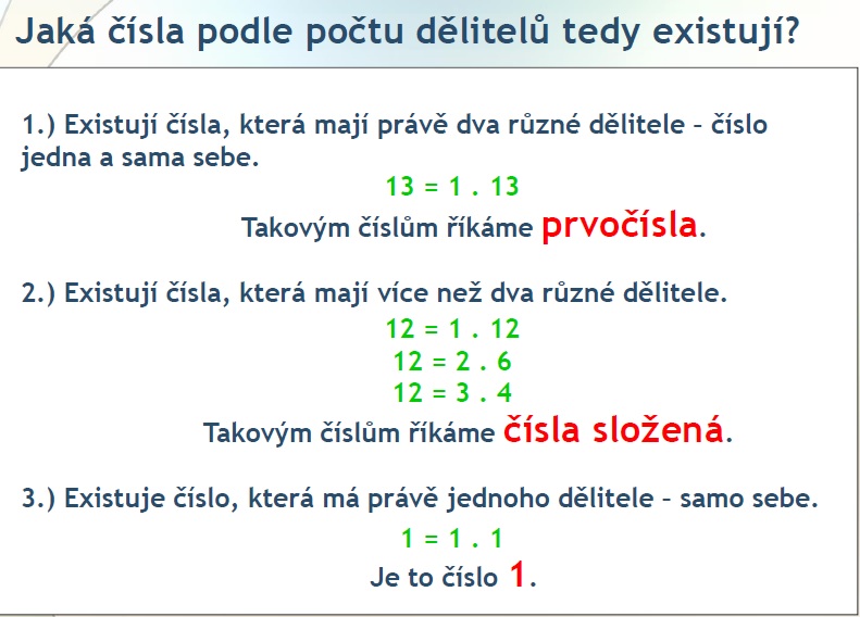 Prvočísla :: Matematika Čermáková